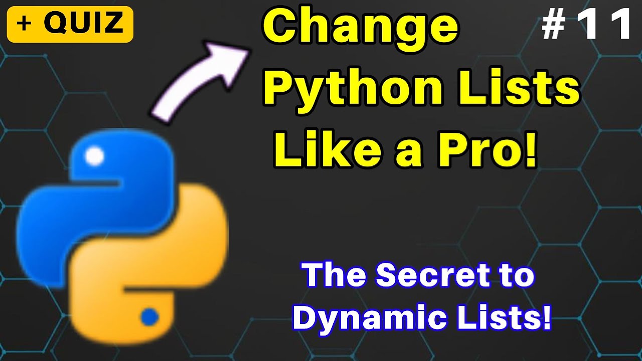 11. How to Modify Python Lists: Add, Remove, Change Items (Part 2/4) #python #tutorial