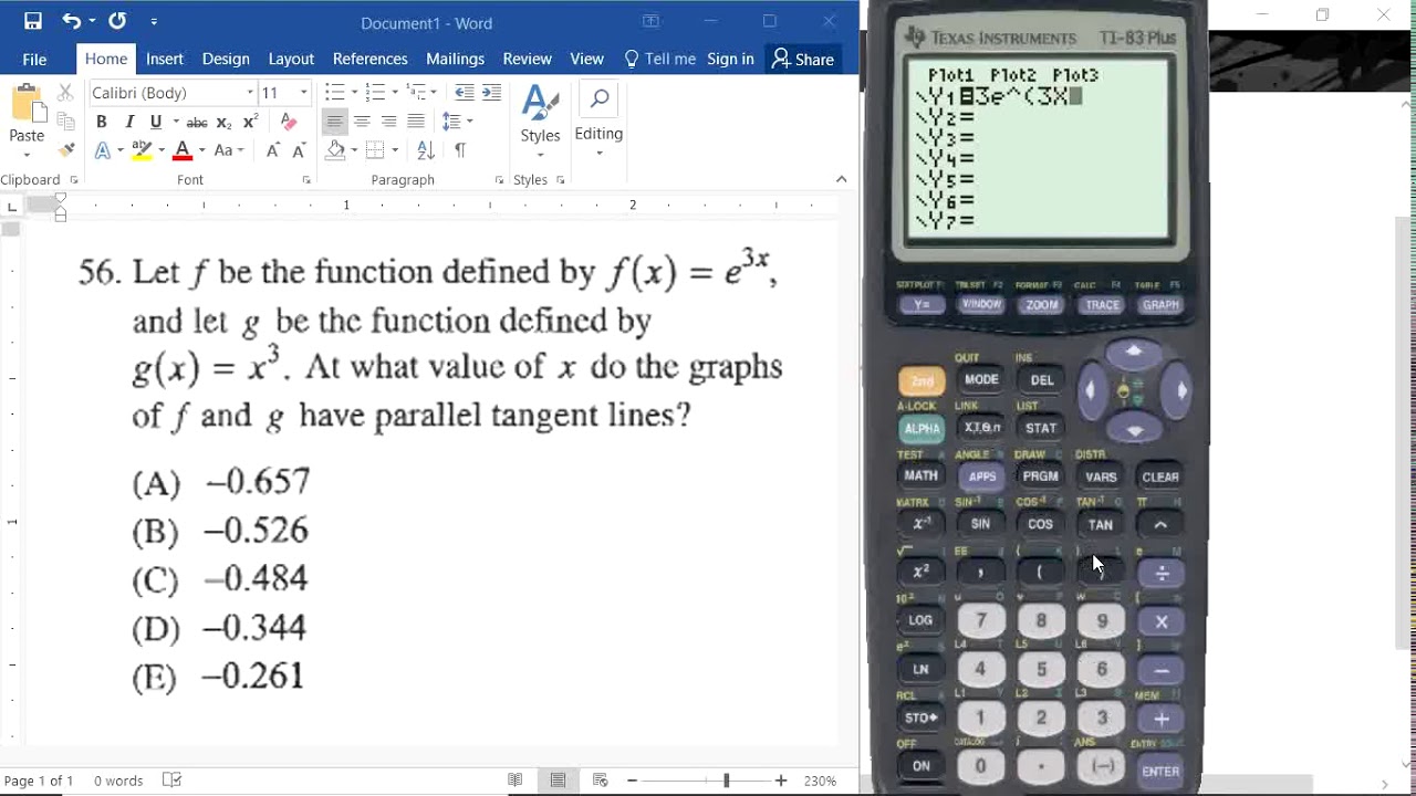 Question 56 Calculus CLEP study guide 2018
