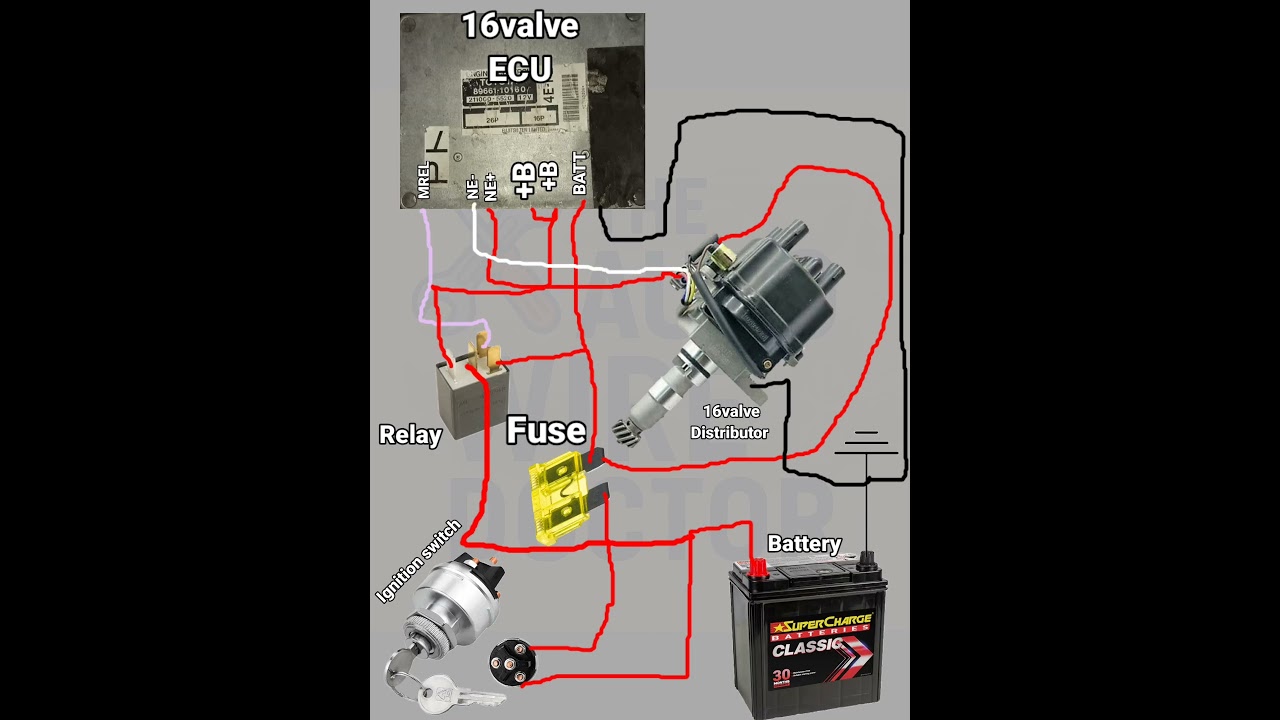 Toyota 4A FE|5A FE| Distributor|Wiring diagram