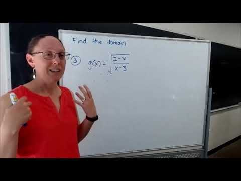 Domain examples with square roots and rational functions