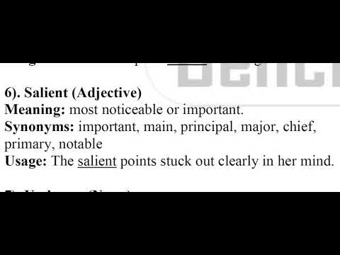 Salient meaning in English, synonym &usage