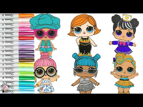 LOL Surprise Dolls Coloring Book Compilation Block Party BB Agent Baby Sailor QT Luxe Fyre Ice