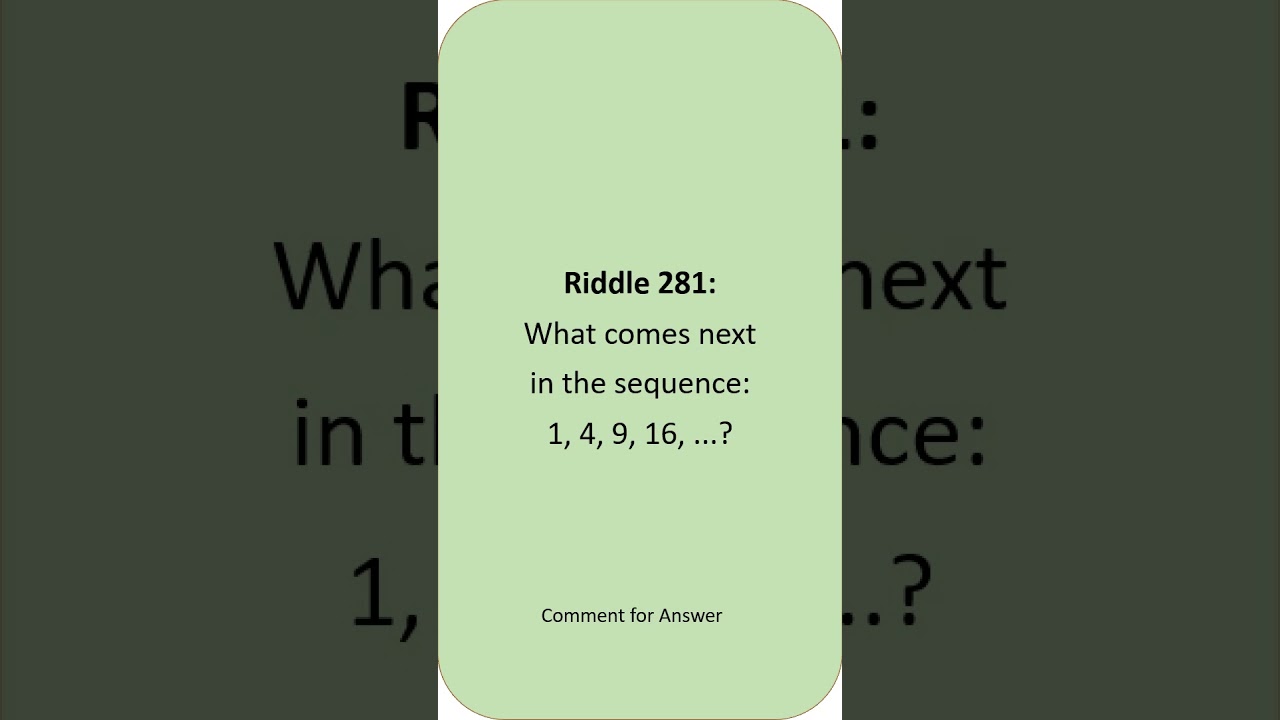 What comes next in the sequence: 1, 4, 9, 16, ...?