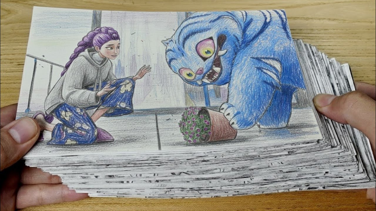 ​🤯 DERPY TIGER REALISTIC FLIPBOOK: KPop Demon Hunters Scene That BROKE the Internet!