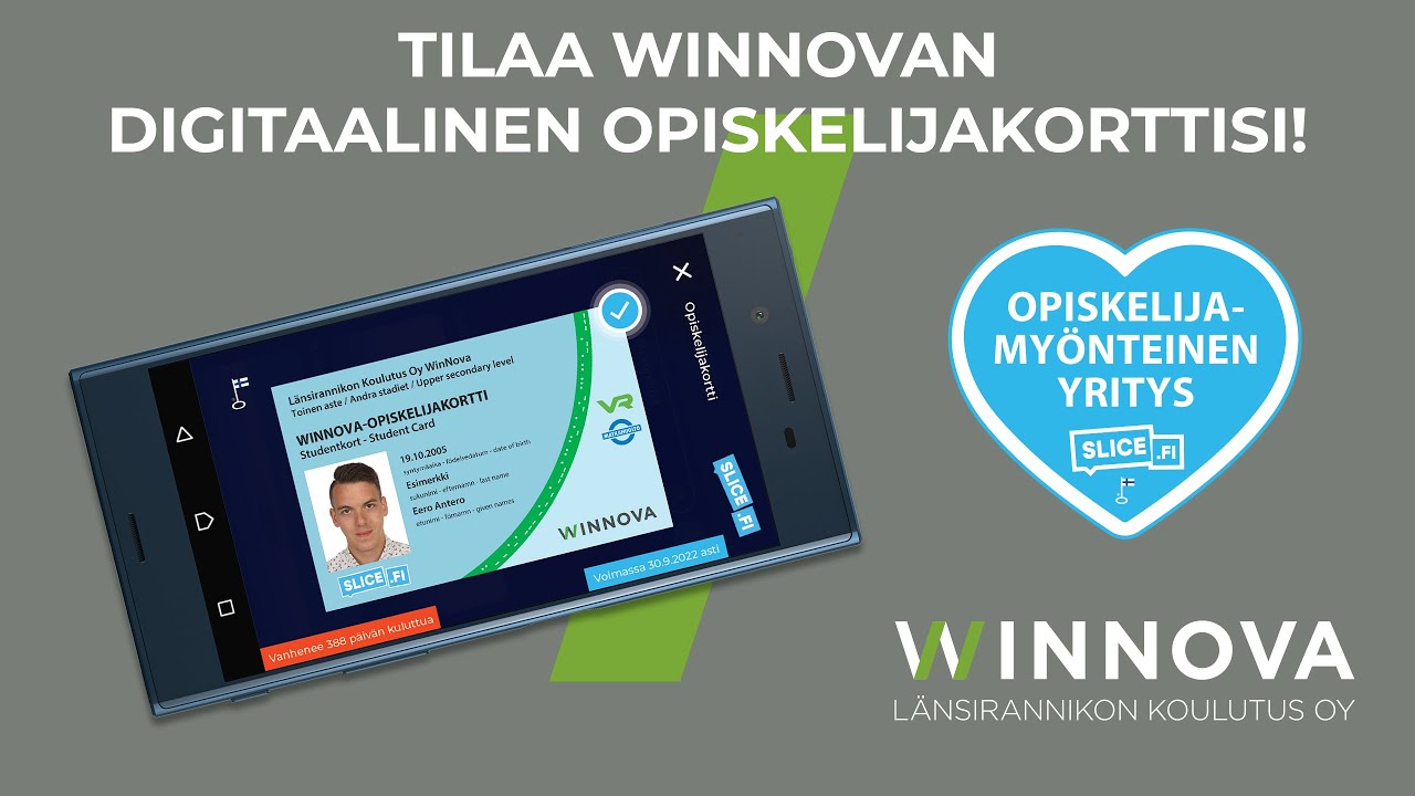 WinNovan opiskelija, näin kirjaudut Slice.fi-sovellukseen