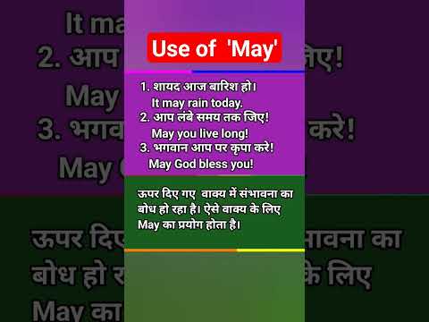 Use of May | defination of May | grammar definition #defination #spkonenglish #educational#english