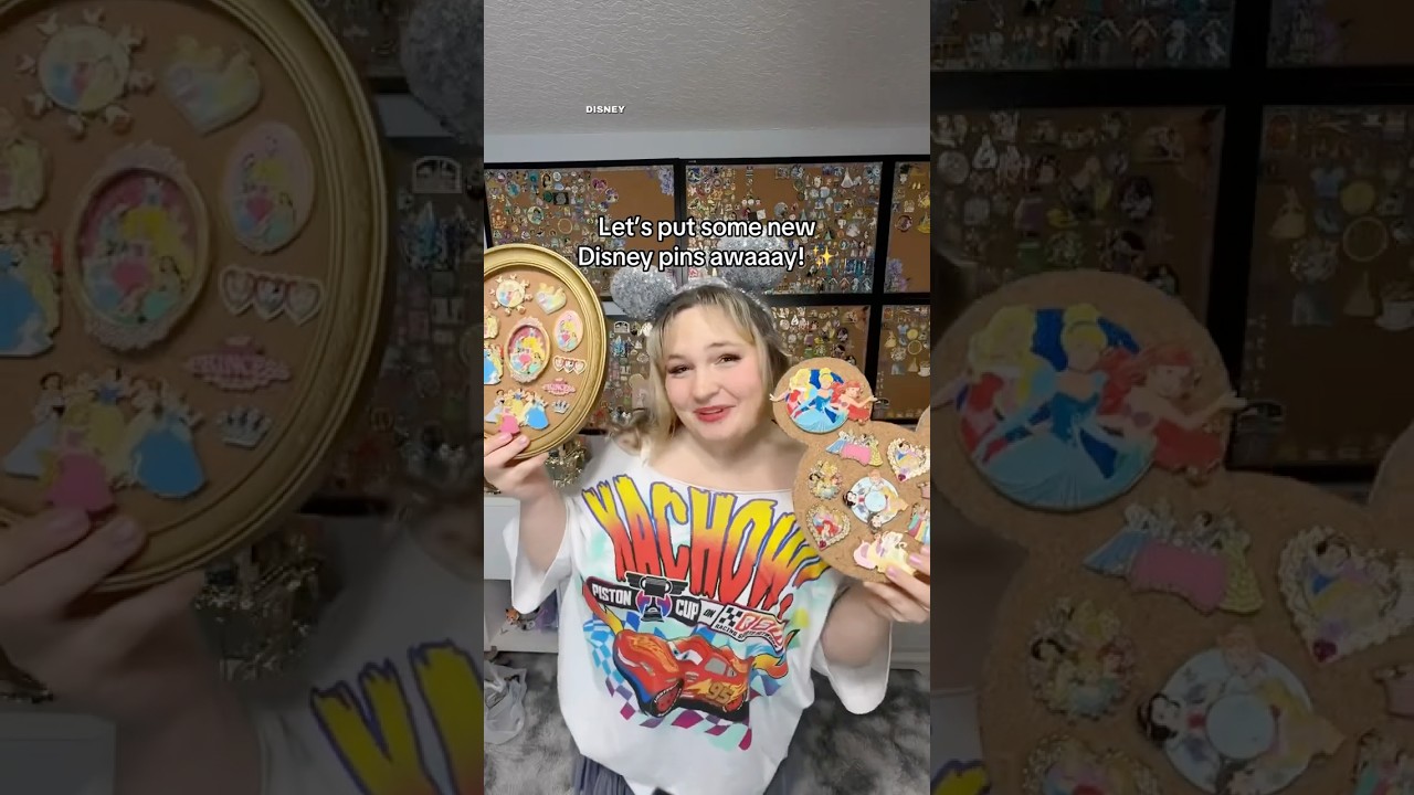 Let’s put my new DISNEY PINS away into my princess pin collection!