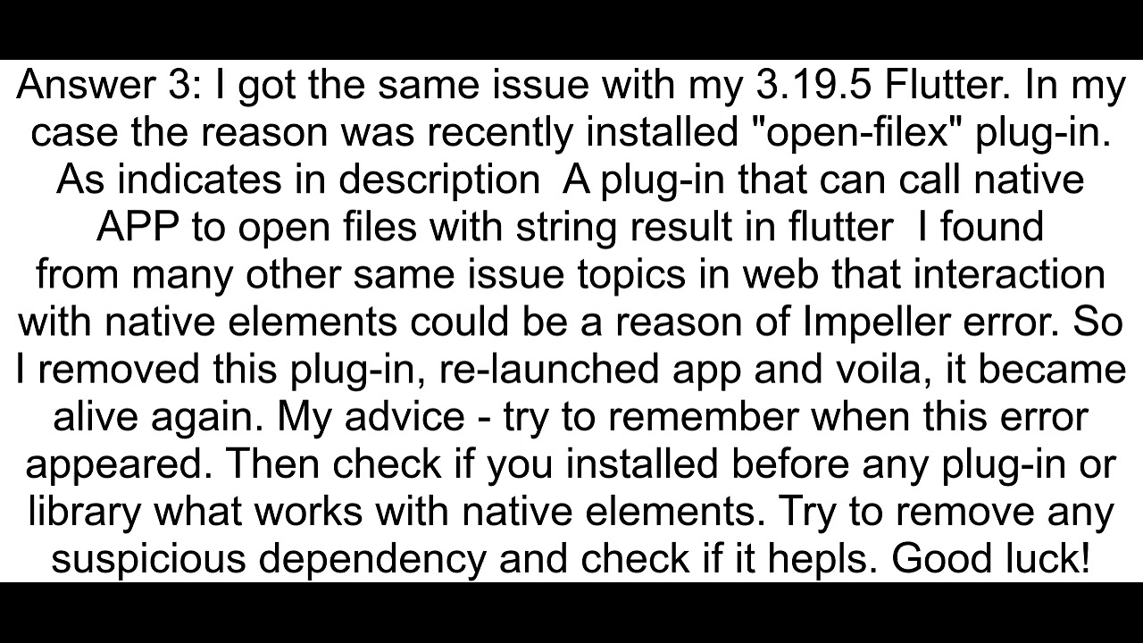 Flutter App Crashing with Impeller Rendering Backend Error on iOS Simulator