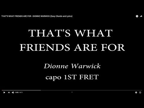 THAT'S WHAT FRIENDS ARE FOR - DIONNE WARWICK (Easy Chords and Lyrics)