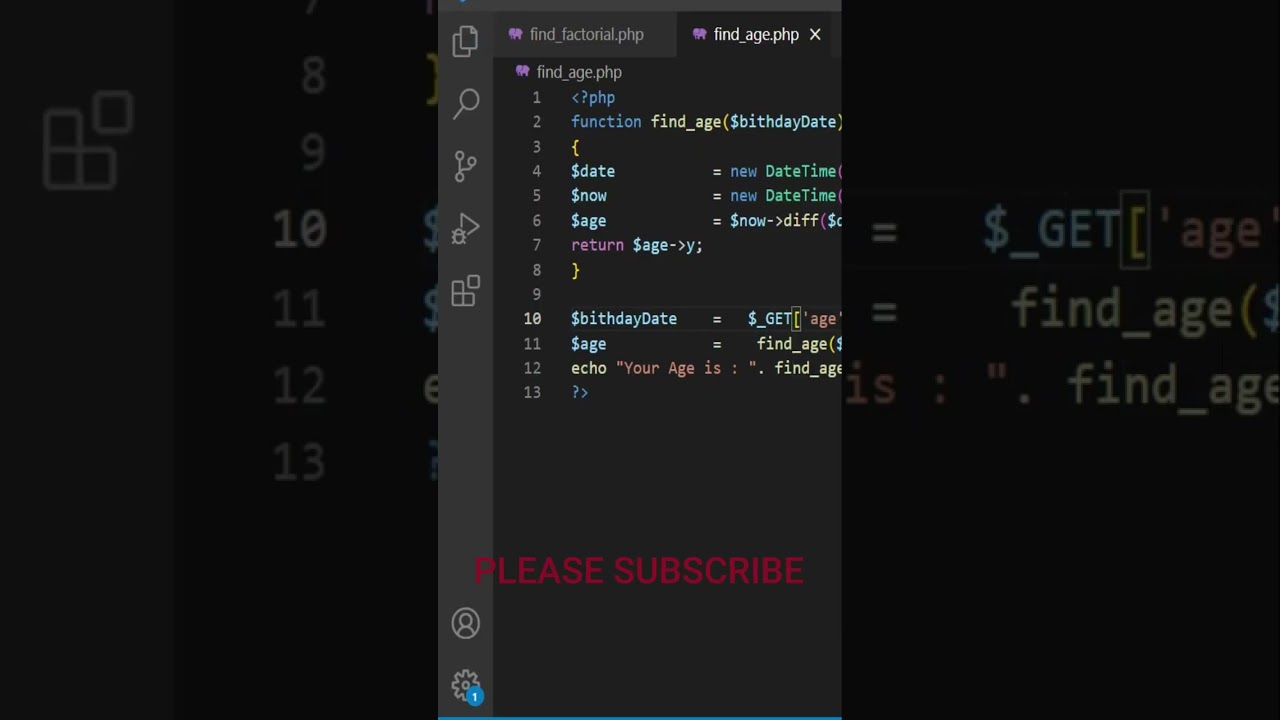 Find Age by using query string  - PHP script #short