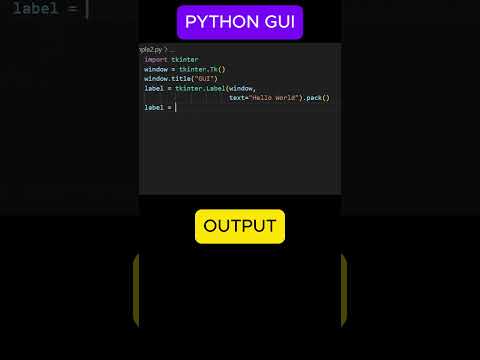 How to Create GUI Using TKinter | Python Tutorial #python #tkinter #tkintertutorial #learnpython
