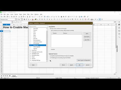 Enable Macros in LibreOffice Calc