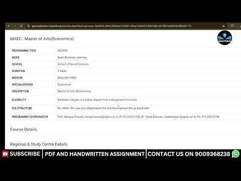 M A ECONOMICS IGNOU FEES, ELIGIBILITY, ADMISSION, COURSE DETAILS