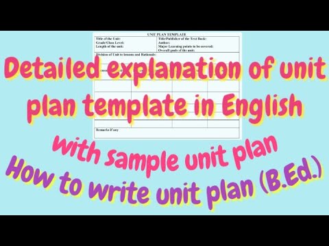 How to write unit plan / physical science unit plan sample / unit planning for teacher with template