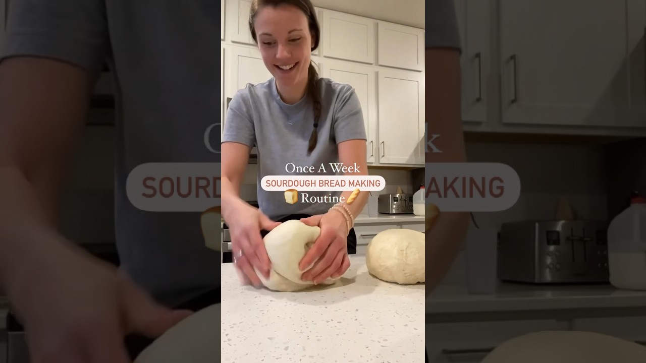 ONCE a week Sourdough Bread Making Process🙌🥖 #timesaver #sourdough #hacks #shorts #recipes