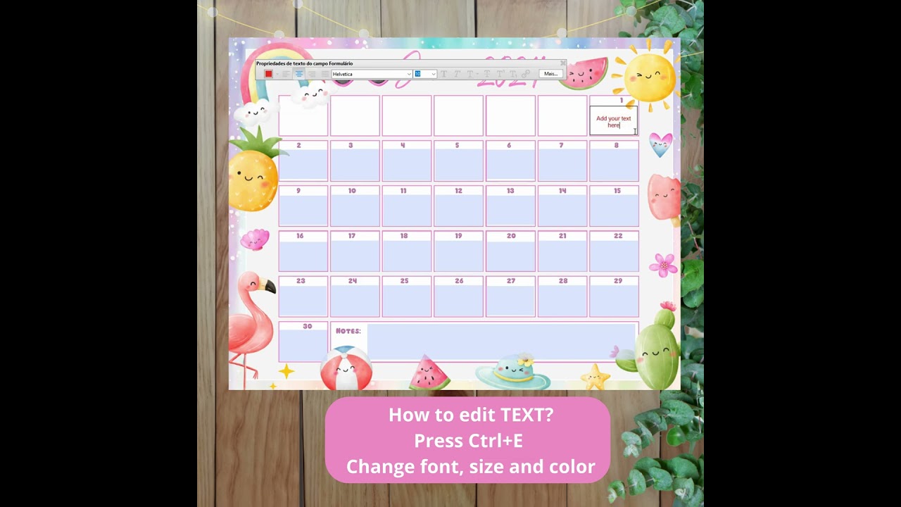 How to edit CALENDAR PDF