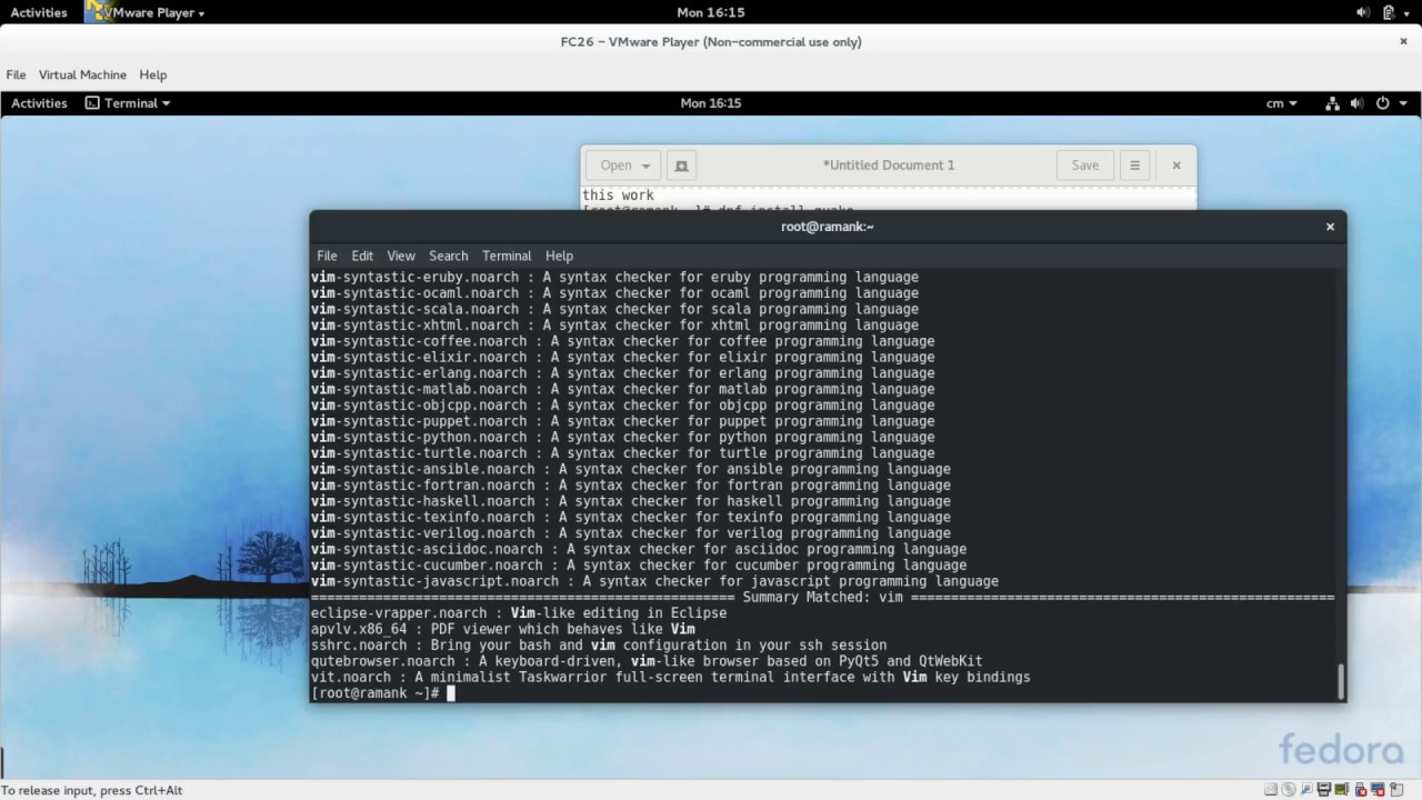 dnf command with example - Fedora 26 Short walk with dnf command.