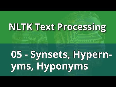 NLTK Text Processing 05 - Synsets, Hypernyms and Hyponyms