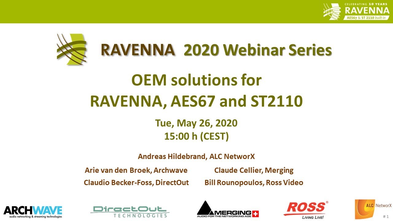 OEM solutions for RAVENNA, AES67 and SMPTE ST 2110