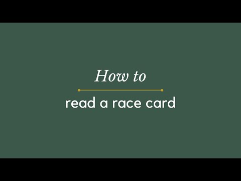 How to read a race card