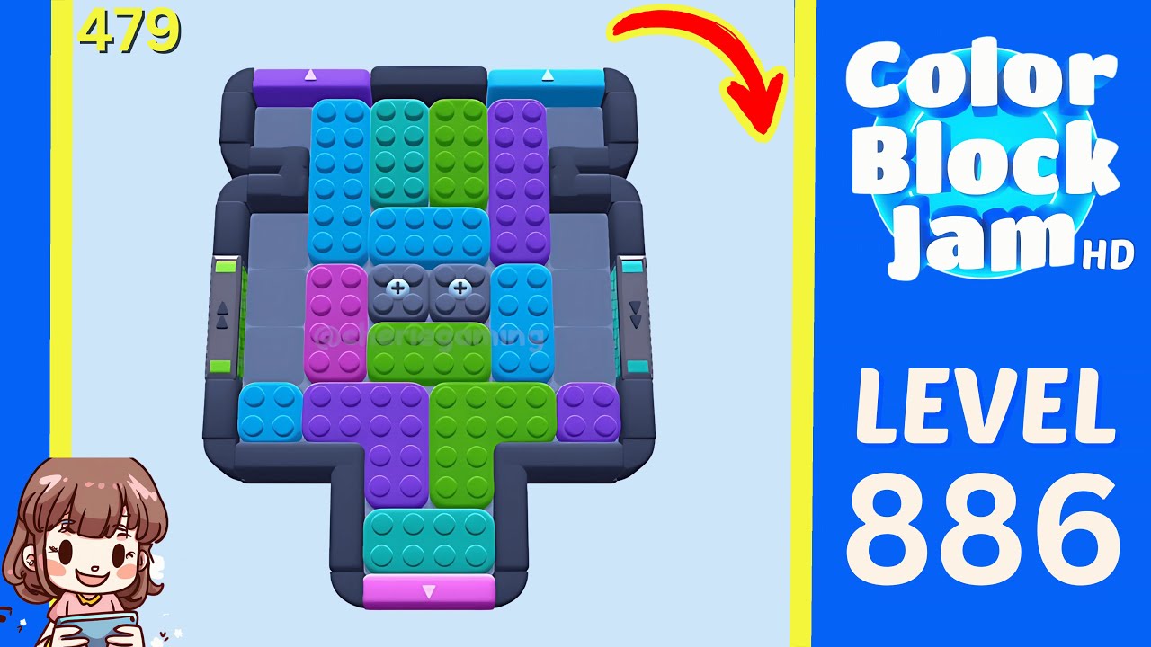 Color Block Jam Level 479 (886) Solution Walkthrough