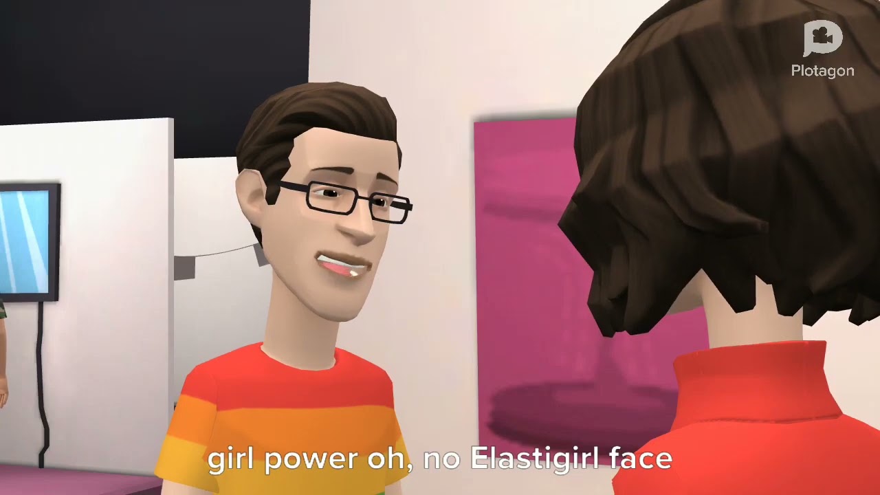 Elastigirl falling her face (plotagon)