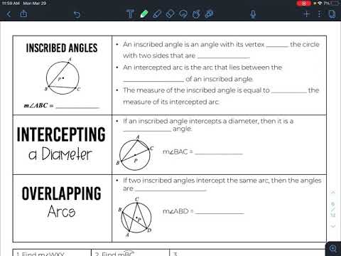Geometry Unit 10 #5: Inscribed Angles