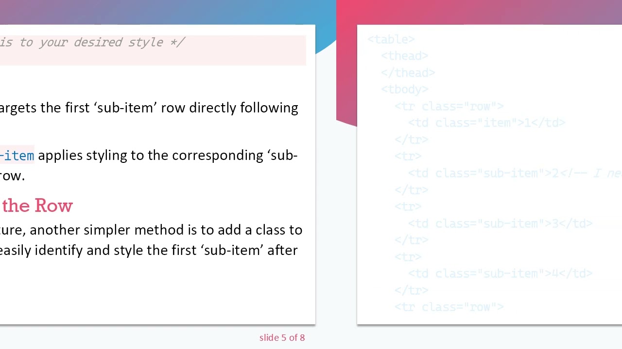 Styling the first rows of HTML Table Groups with CSS