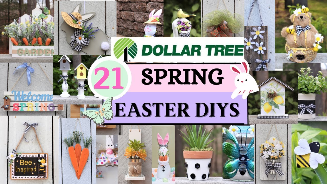 21 FAVORITE Dollar Tree SPRING EASTER HOME DECOR DIYs 🌹 Step By Step SPRING  CRAFT DIY IDEAS TO MAKE