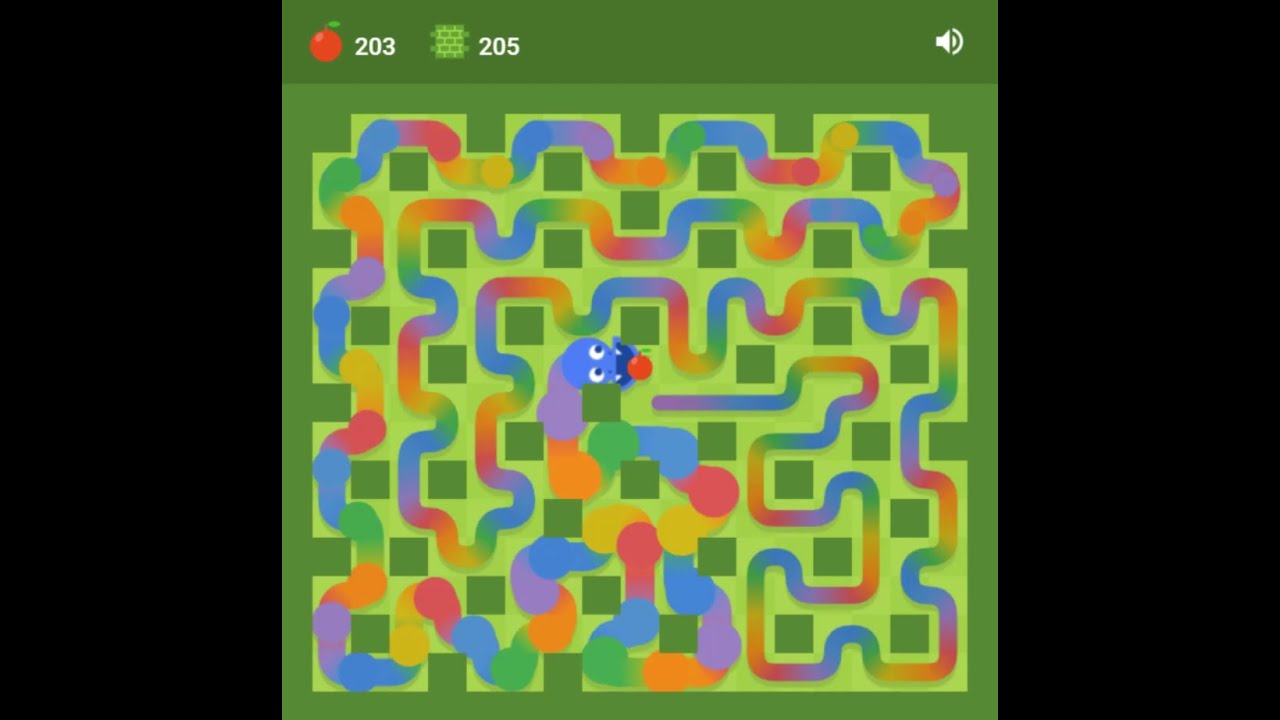 Google Snake fast wall all apples TAS