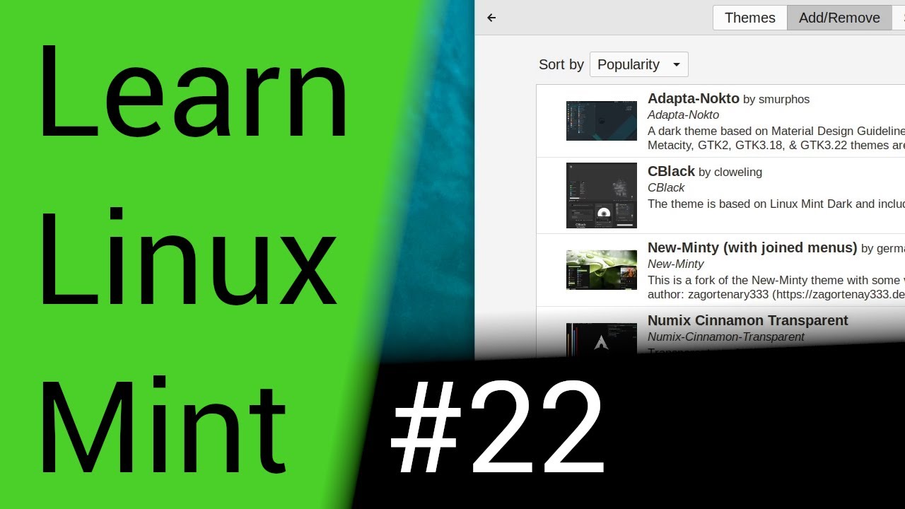 Learn Linux Mint - Part 22 - Changing Themes - System Settings 3 - PC Computer Tutorial Series