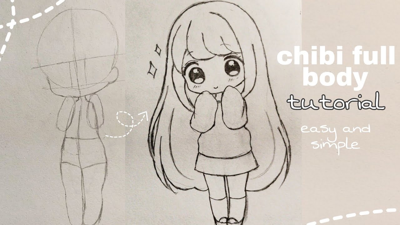 Simple chibi full body tutorial | how to draw anime chibi characters | anime drawing