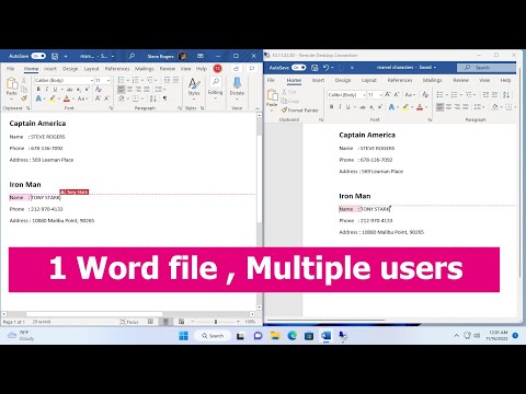 Make 1 Word file allow Multiple Users at the same time
