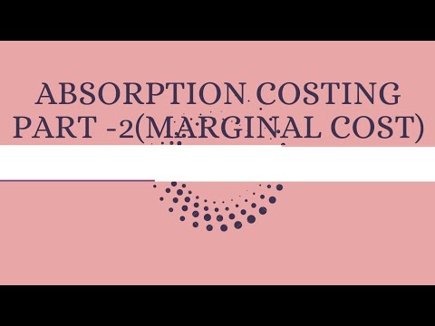 Marginal cost|part 2 Absorption Costing|Explanation in Hindi with Example|
