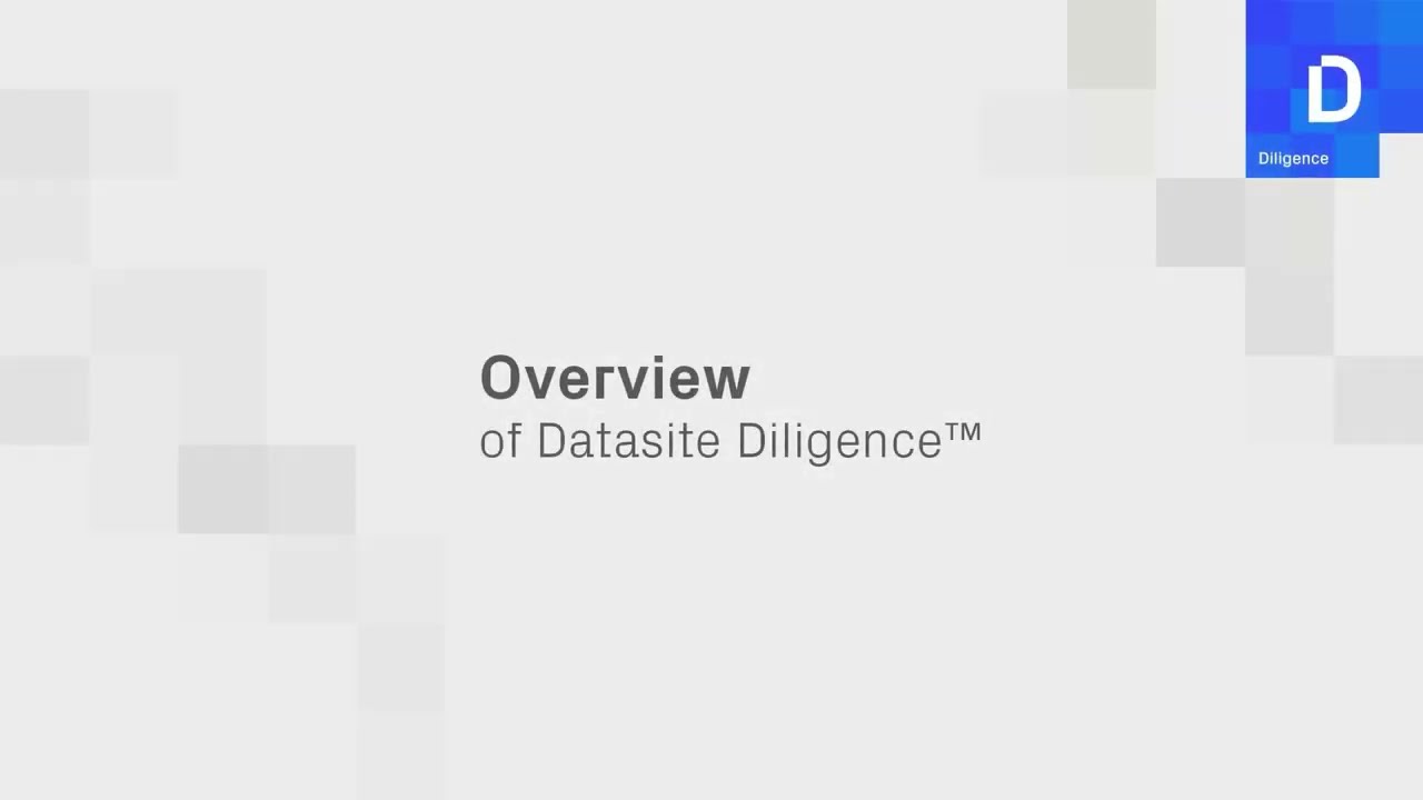 Virtual Data Room Tutorial - Quick Start in Datasite Diligence™