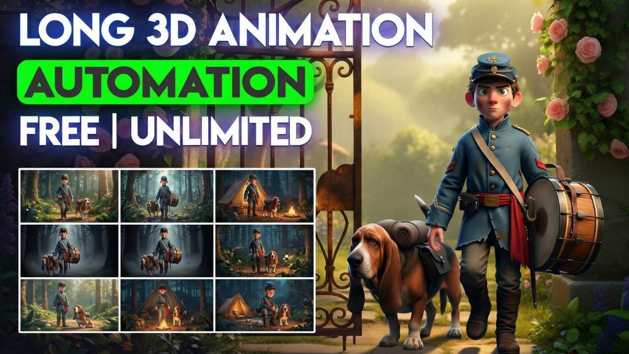 Create Unlimited Full Cartoon Animation Stories With FREE AI | Consistent Characters + Workflow