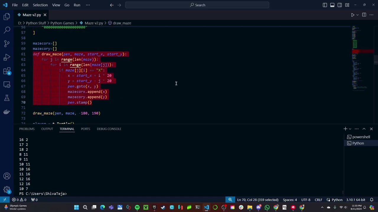 Video Game Project: Maze Game! #coding #pythonprogramming #pythontutorial #programming