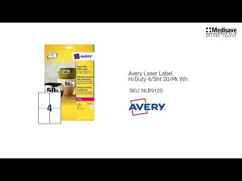 Avery Laser Label H Duty 4 Sht 20 Pk Wh NLB9125
