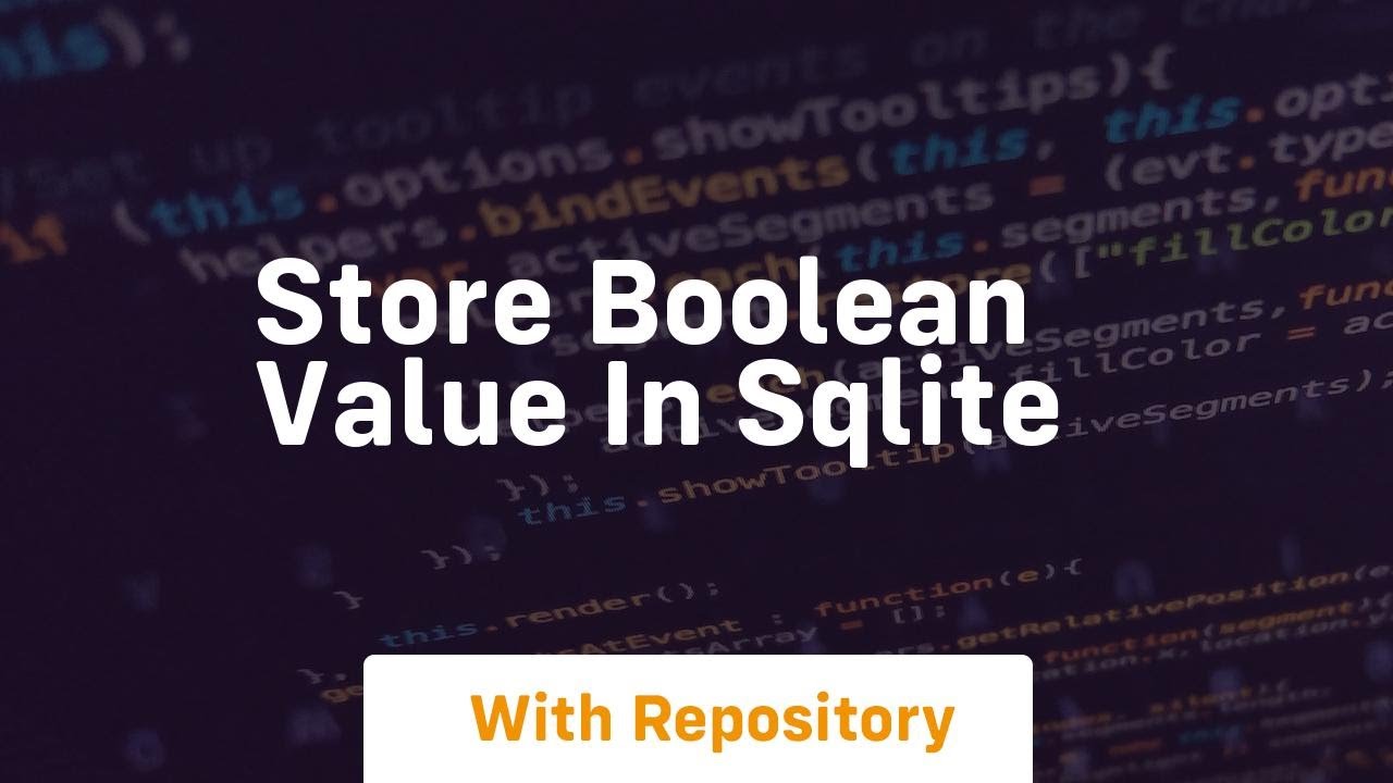 store boolean value in sqlite