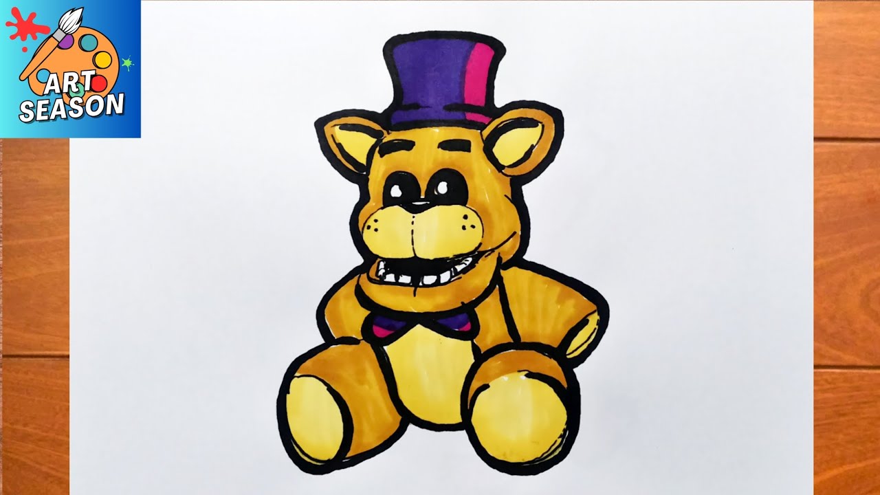 How to Draw Fredbear Plush - Five Nights at Freddy's