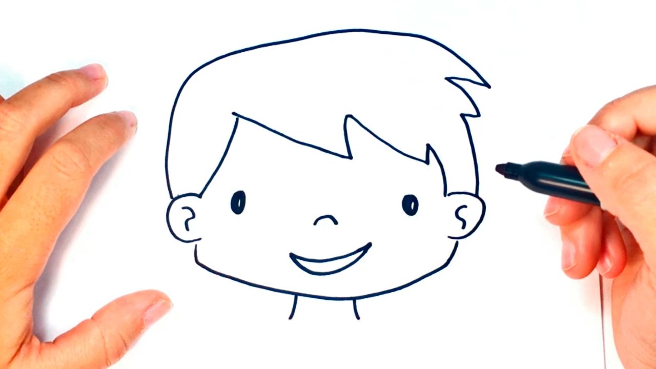 Cómo dibujar la Cara de un Chico paso a paso | Dibujo fácil de la Cara de un Chico