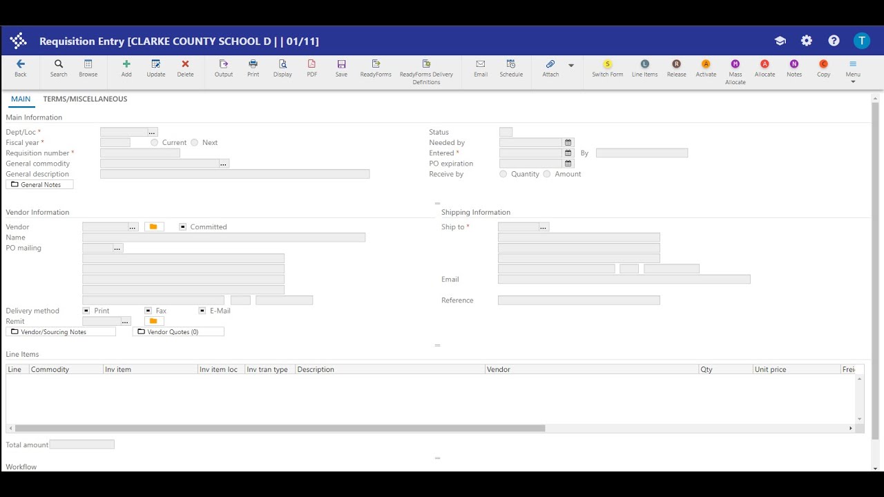 Requisition Entry   The Basics