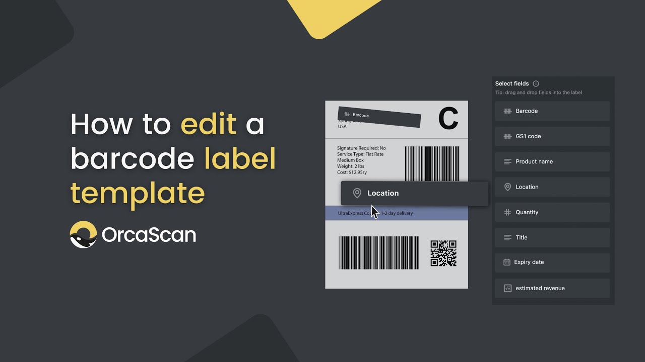How to edit a barcode label template