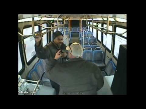 Watch bus driver 'assault passenger and then drag him off the vehicle ...
