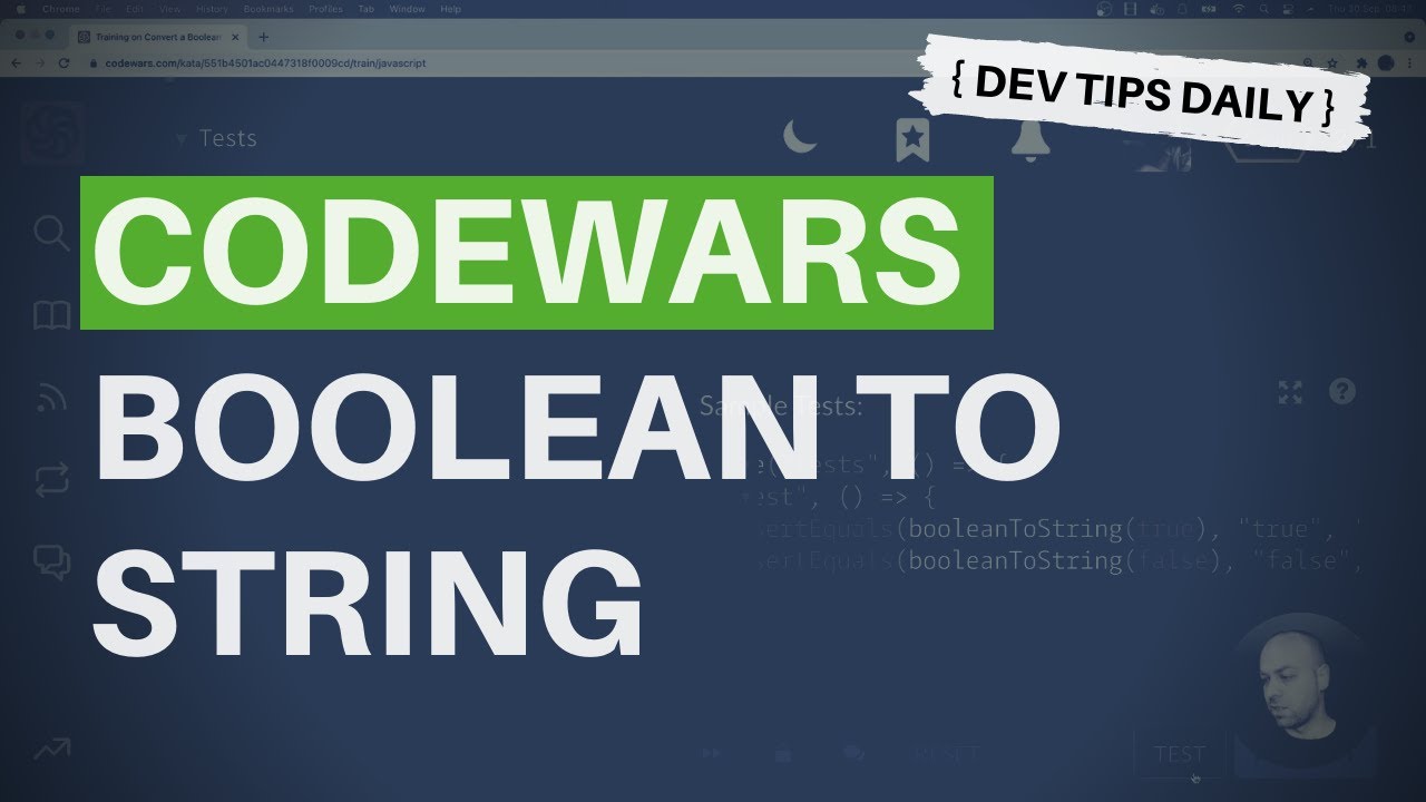 DevTips Daily: Codwars coding challenge - Convert Boolean to a String