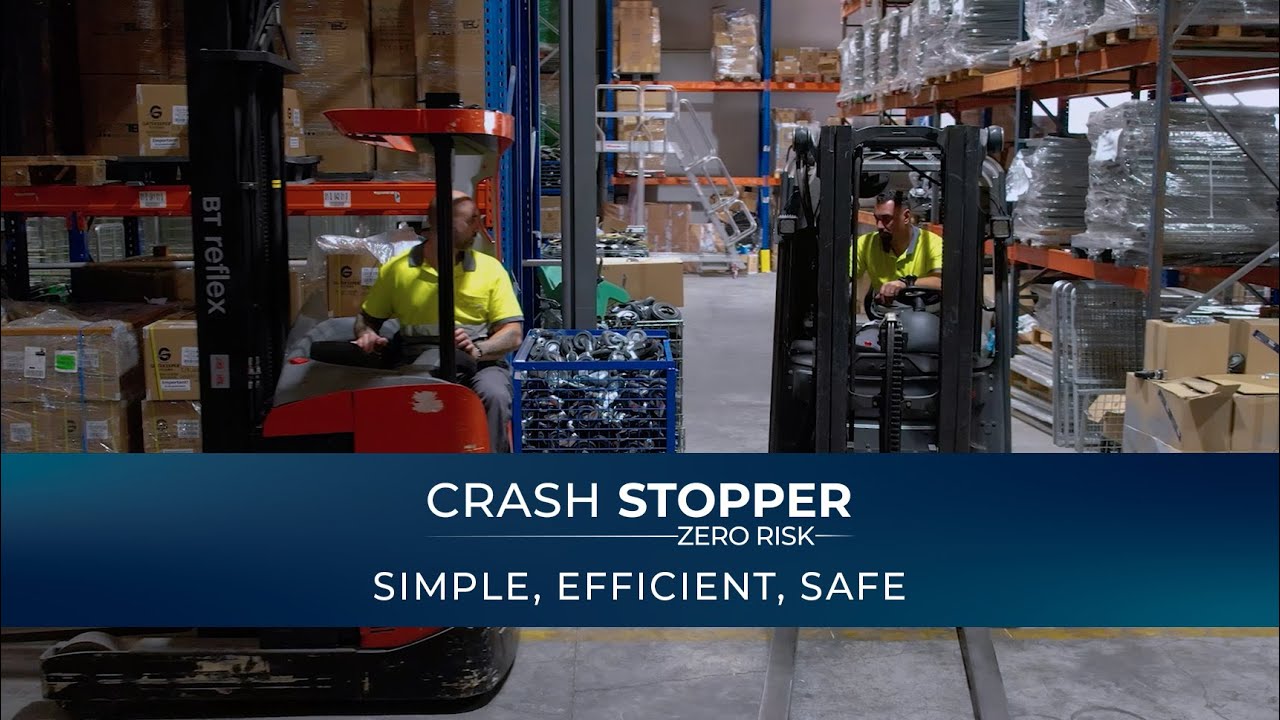 CRASH STOPPER: Anti-collision solution for industrial warehouse vehicles.