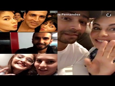 Jacqueline does a Snapchat LIVE from Dishoom screening as Ranveer Singh, Akshay Kumar, Sonam Kapoor