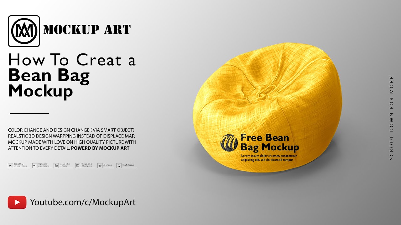 How to make a bean bag Mockup | Photoshop Mockup Tutorial