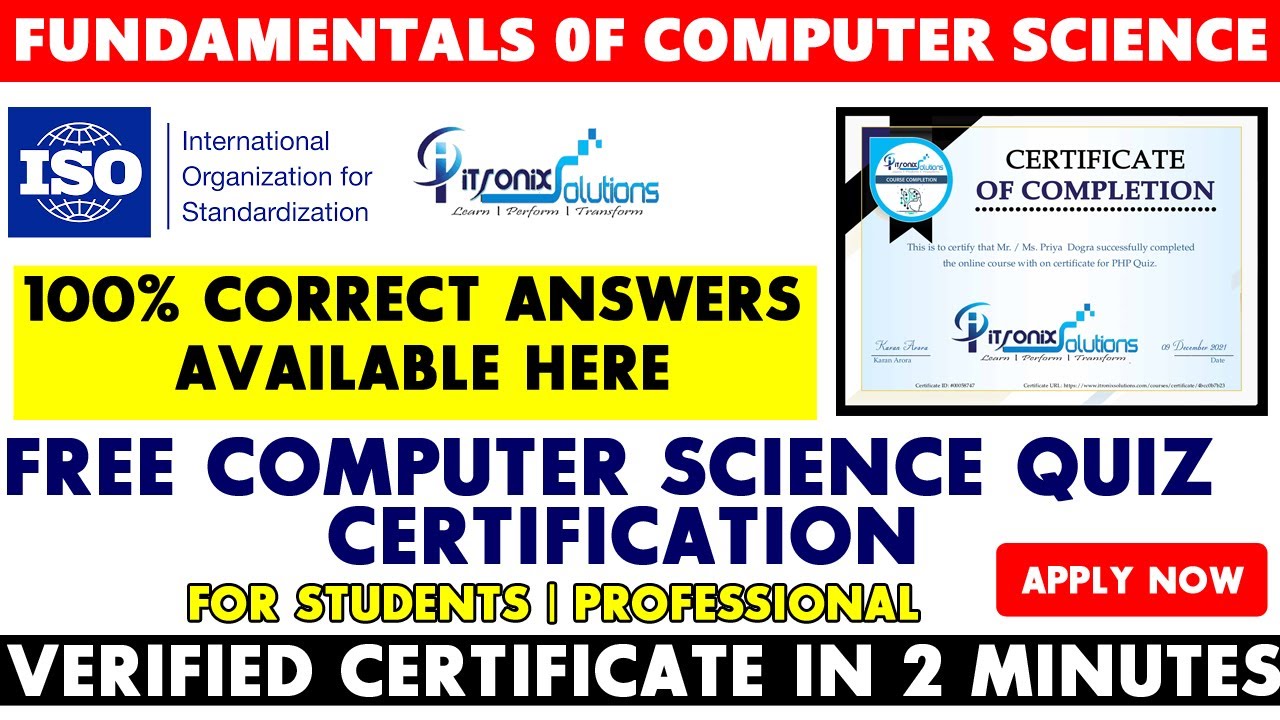 Fundamentals of Computer Science Free Certificate | Free Certification