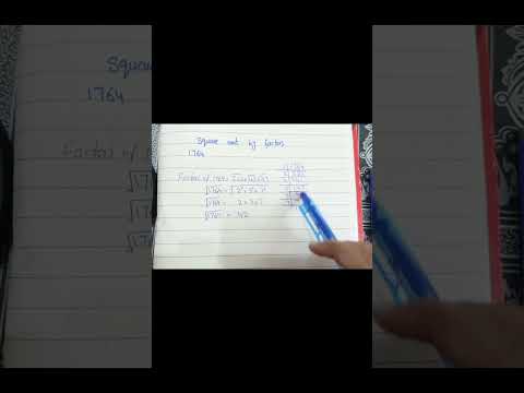 Square root of 1764 by factors #shorts